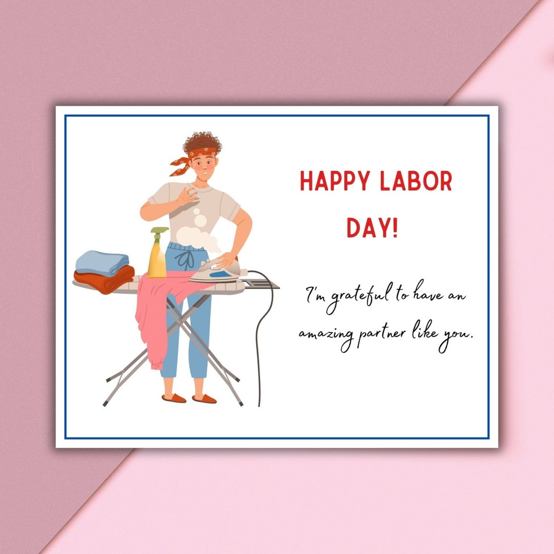 Printable Labor Day Gift Card for Him, Happy Labor Day Digital Painting ...