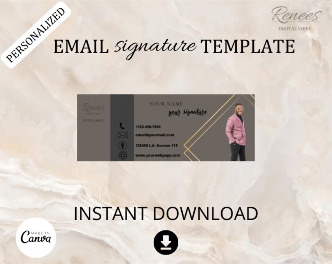Editable Email Signature Template for Business/ Professional Email ...
