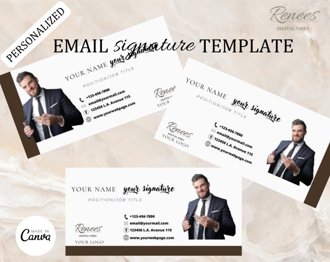 Editable Email Signature Template for Business - Etsy