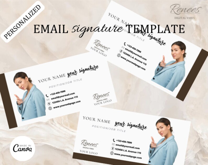 Editable Email Signature Template for Business - Etsy