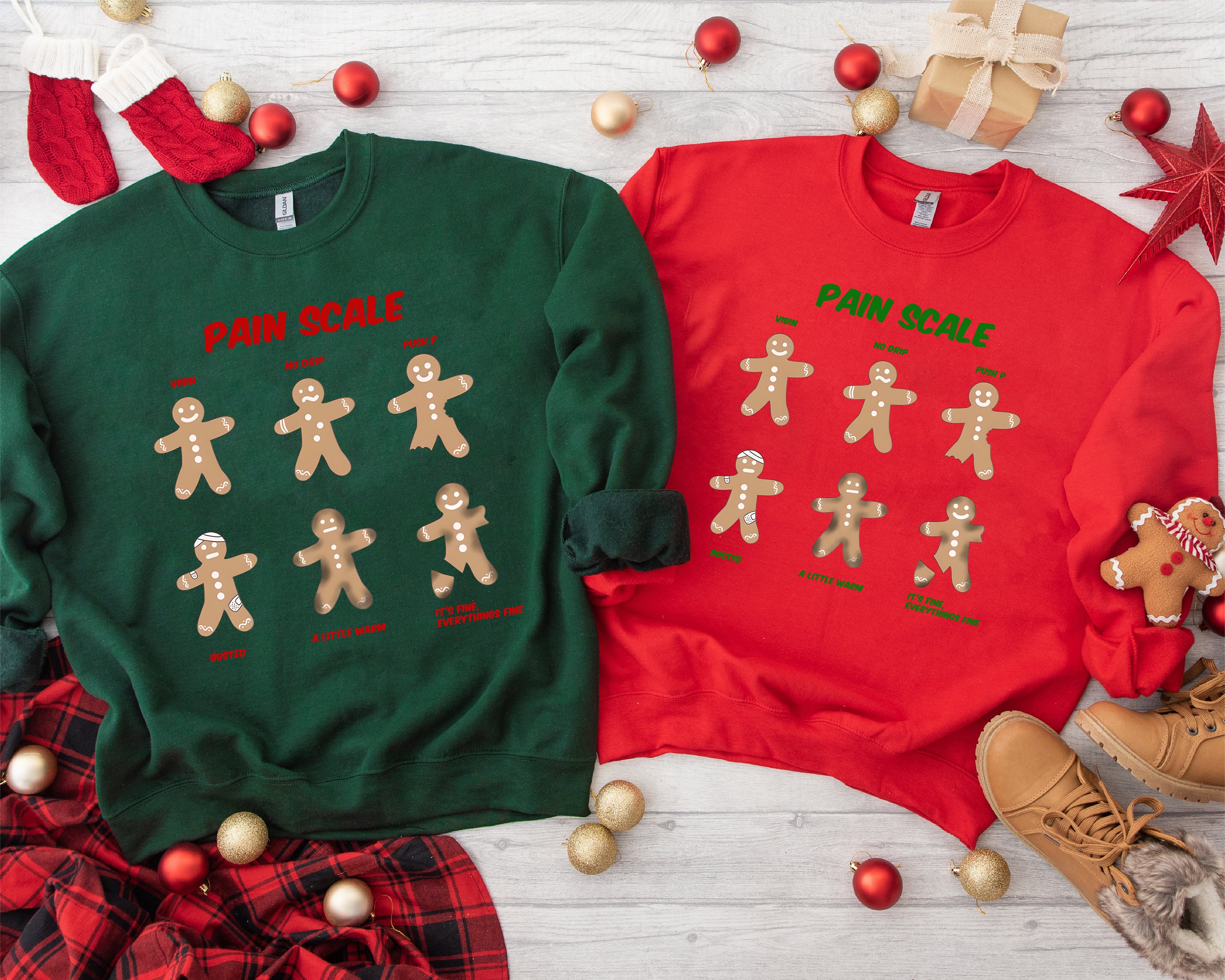 Pain Scale Shirts, Gingerbread Nurse Shirt, Christmas Pain Scale Tee ...