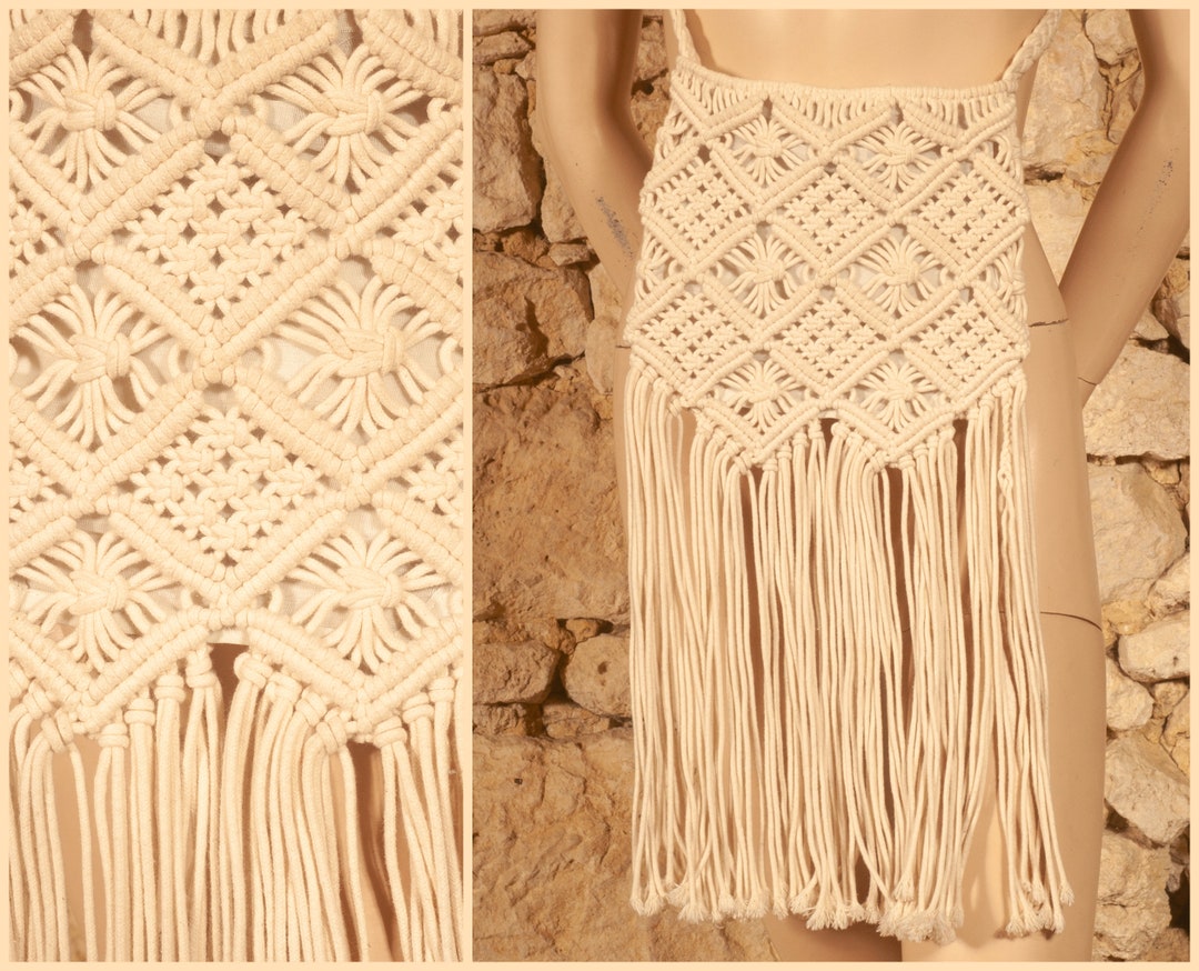 Vintage 70s Macrame Hippie Chic Shoulder Bag - Etsy