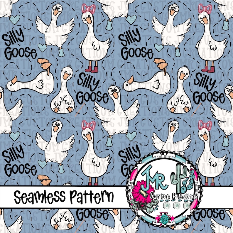 Seamless Silly Goose Digital Pattern Papers: JPG - Etsy