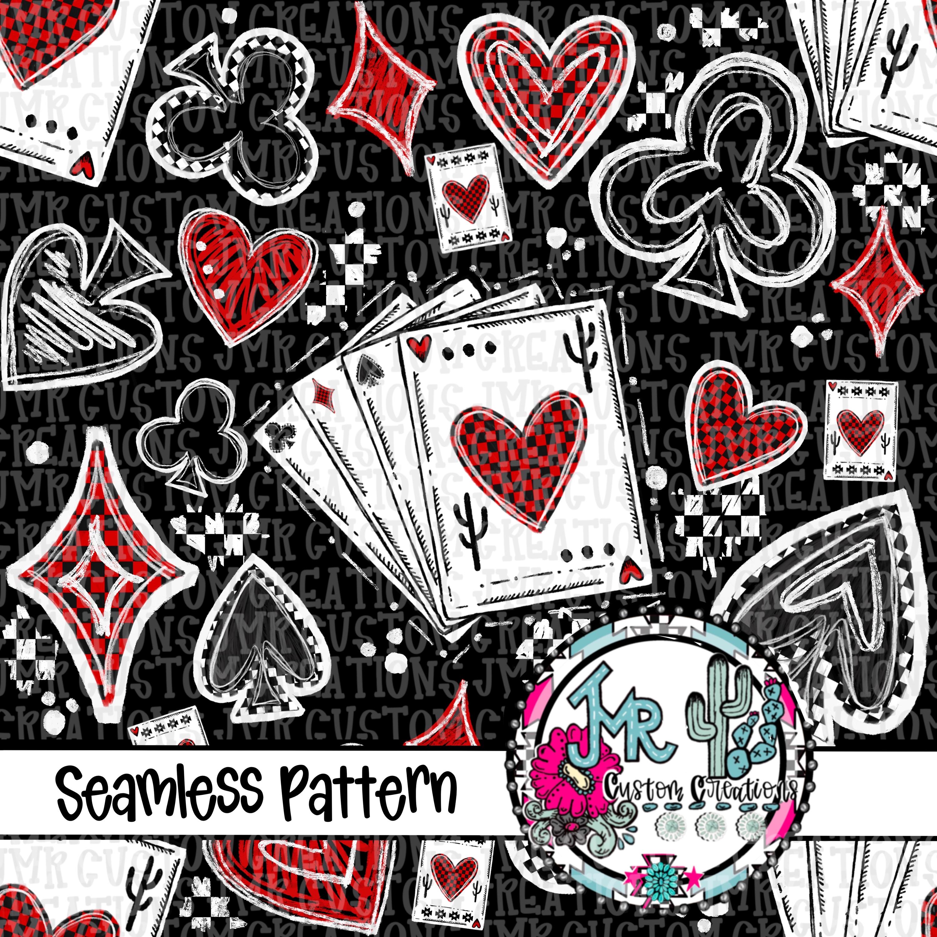 Seamless Wildcard Gamble Playing Cards Digital Pattern Paper: JPG - Etsy