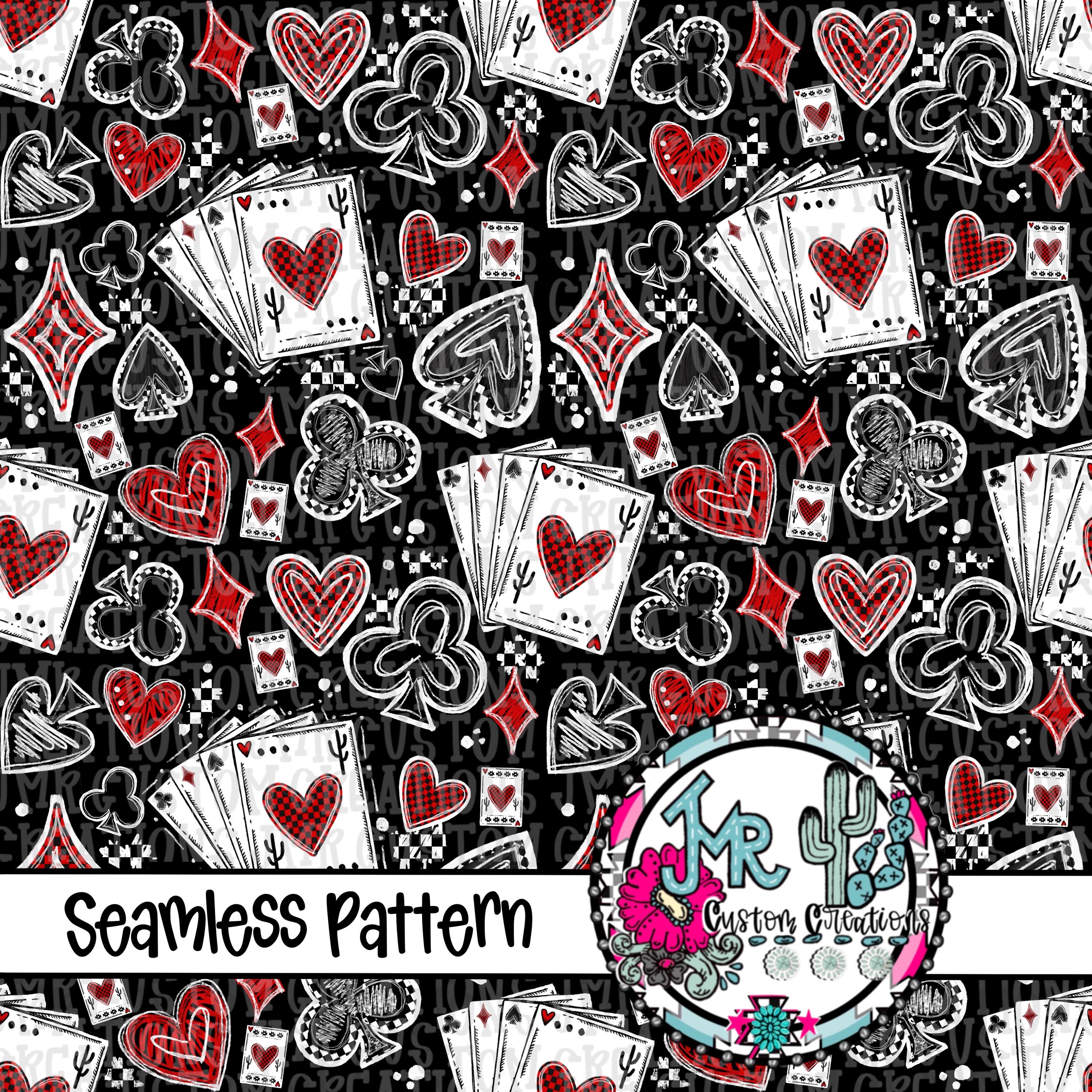Seamless Wildcard Gamble Playing Cards Digital Pattern Paper: JPG - Etsy