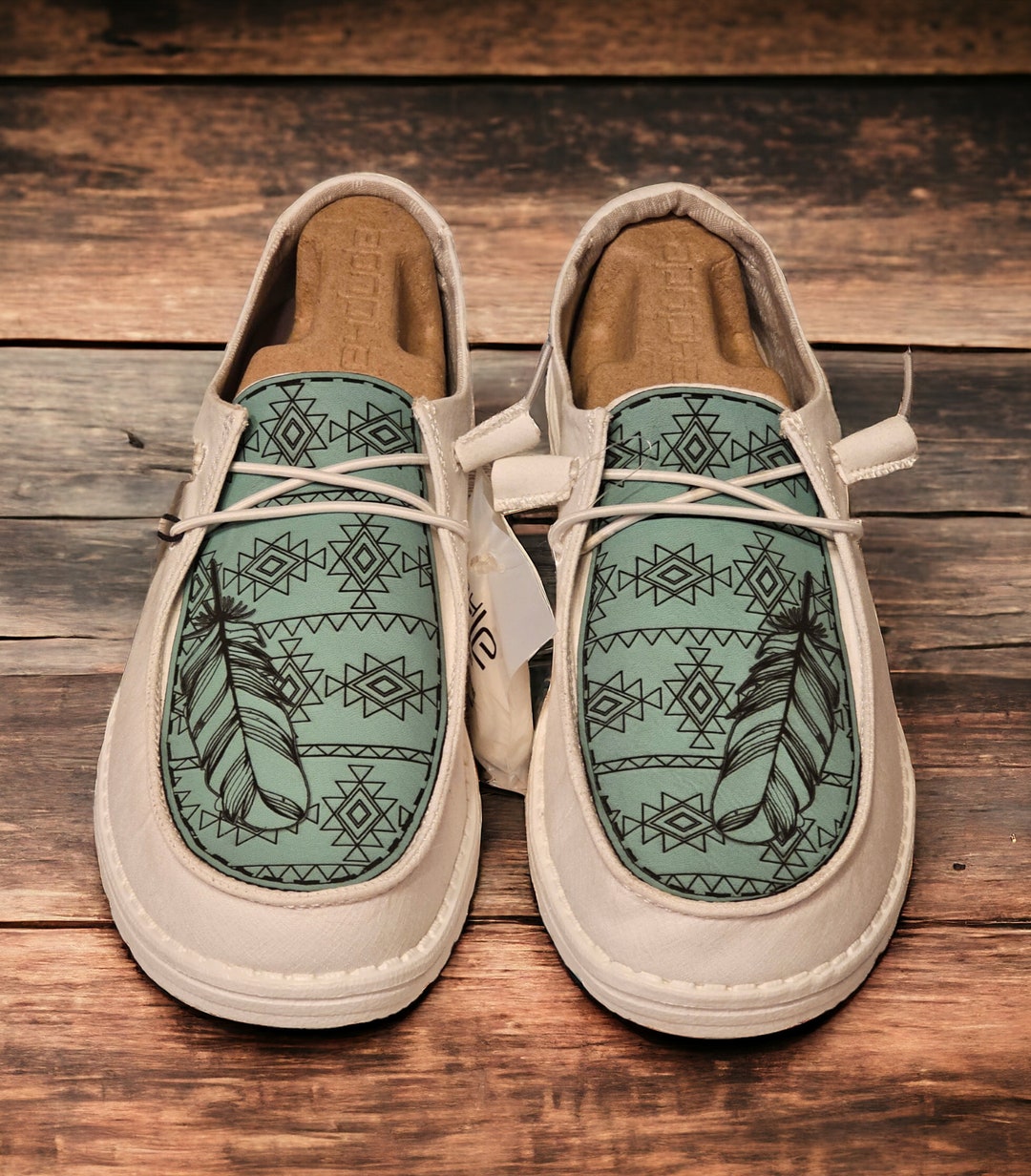 Hey Dude Leather Design Western Aztec Feather Custom Art Digital File ...
