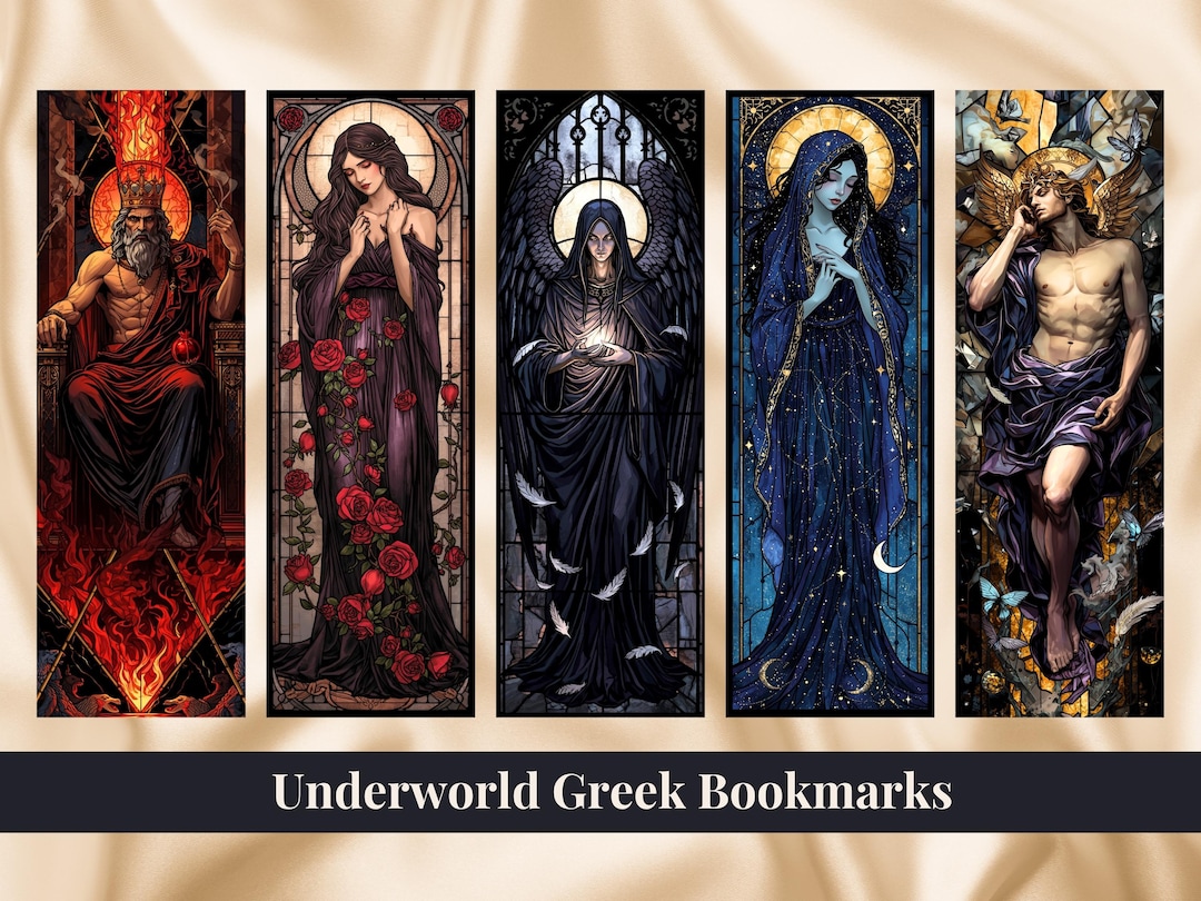 Underworld Greek Mythology Stained Glass Printable Bookmark Set ...
