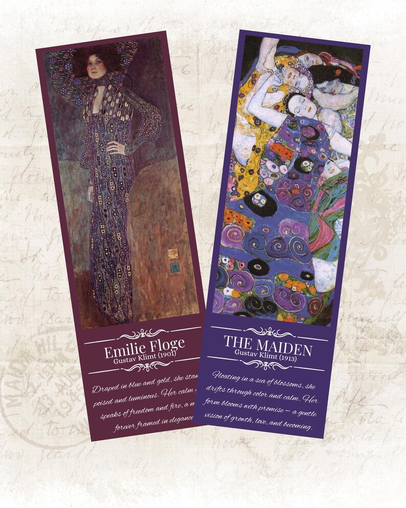 Gustav Klimt Bookmarks | Art Nouveau Gold Art (digital Download - Etsy