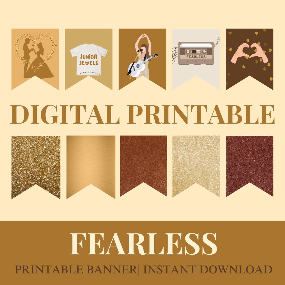 Printable Taylor FEARLESS Banner | Digital Download Eras Party Decor ...