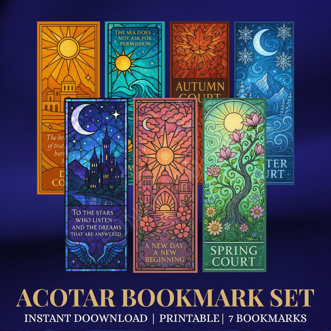 ACOTAR Court Bookmarks: Stained Glass Style (digital Download) - Etsy