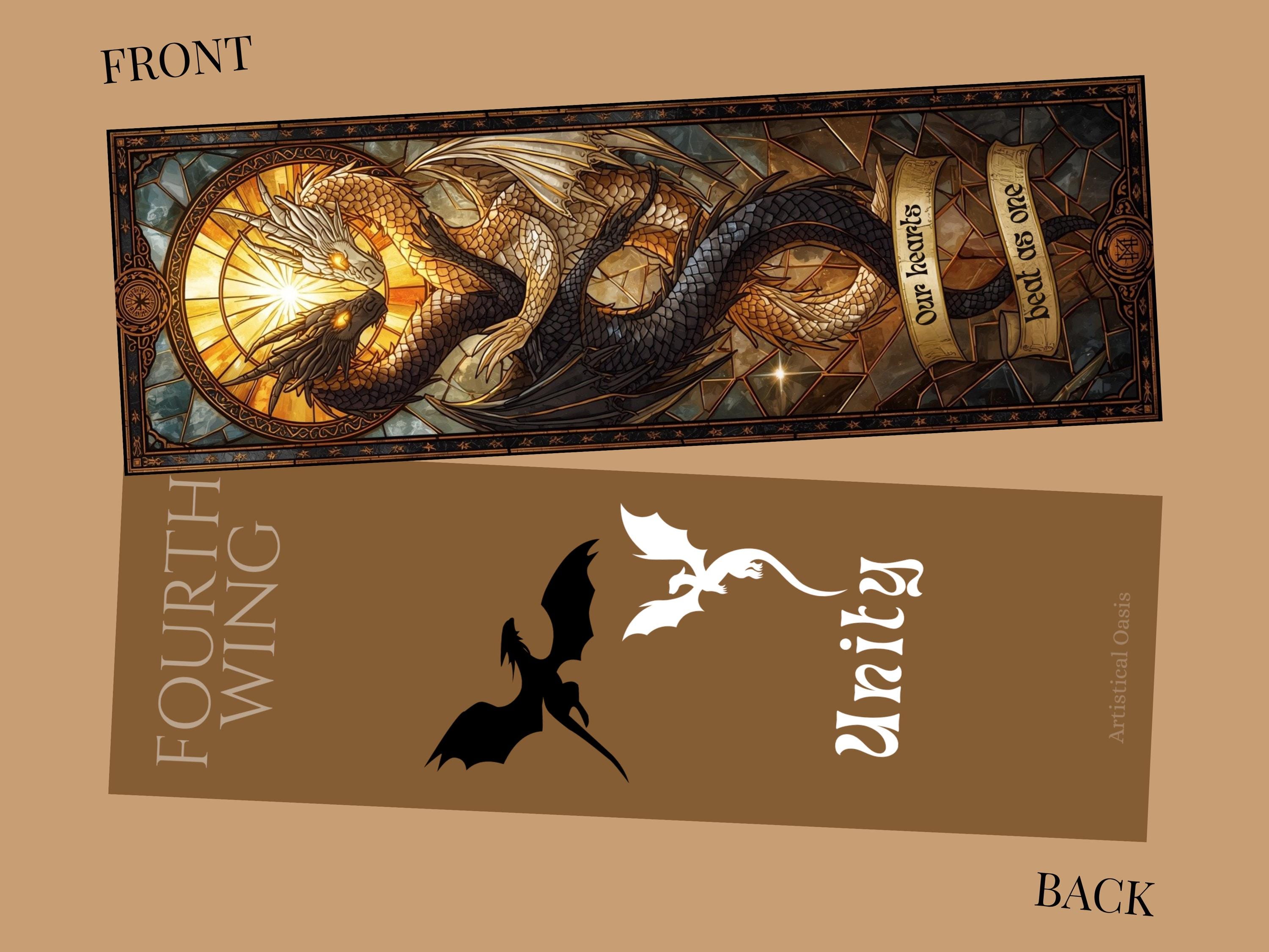 Fourth Wing Inspired Stained Glass Bookmark Set | Digital Download - Etsy