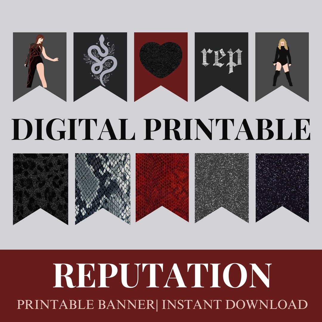 Printable Taylor Reputation Banner Digital Download Eras Party Decor TS ...