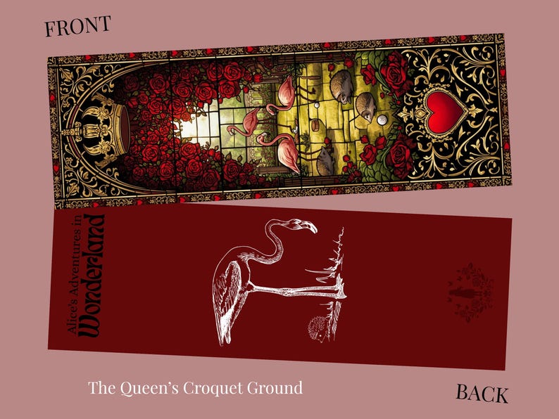 Alice's Adventures in Wonderland Bookmarks: Stained Glass Style ...