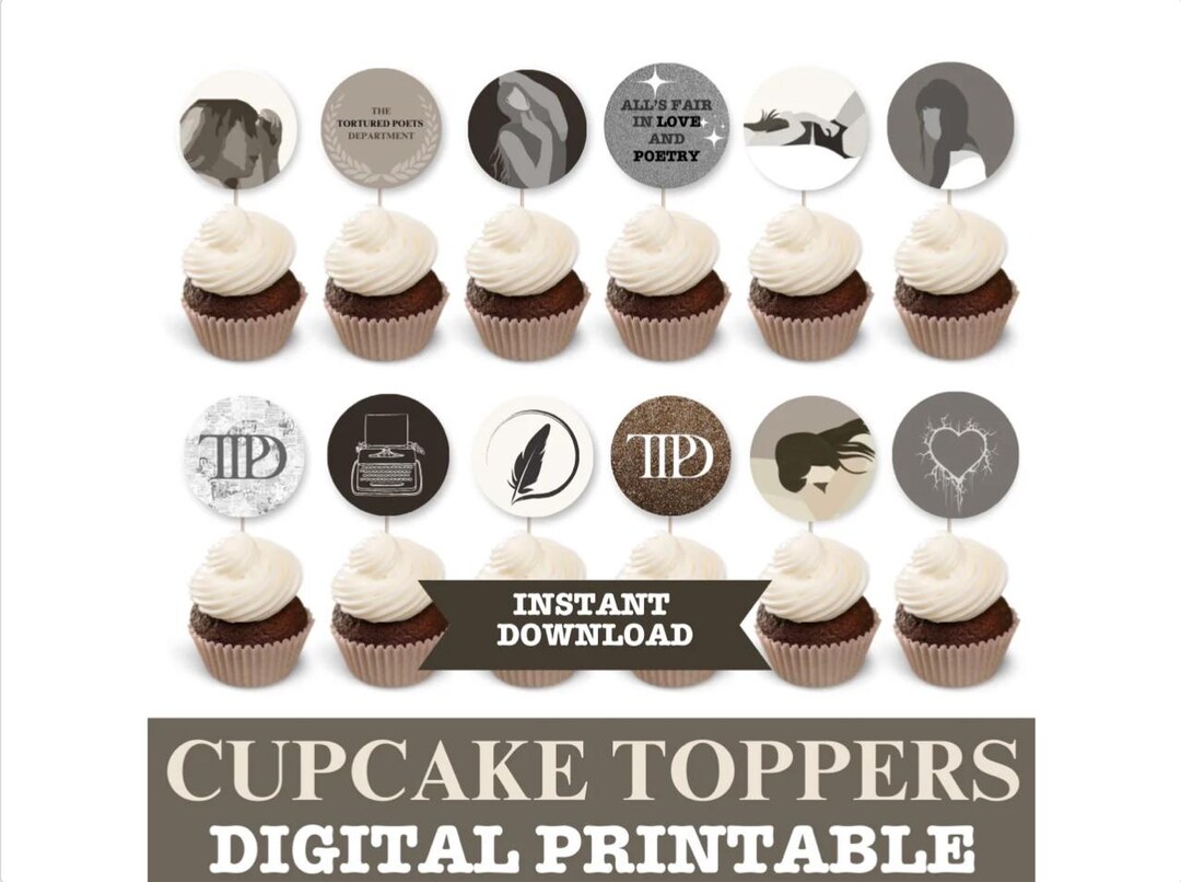 Printable Cupcake Topper, the Tortured Poets Department, Taylor Latest ...