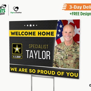Army Yard Signs FREE Graphic Design Fast Free Shipping, Delivered in 2 ...