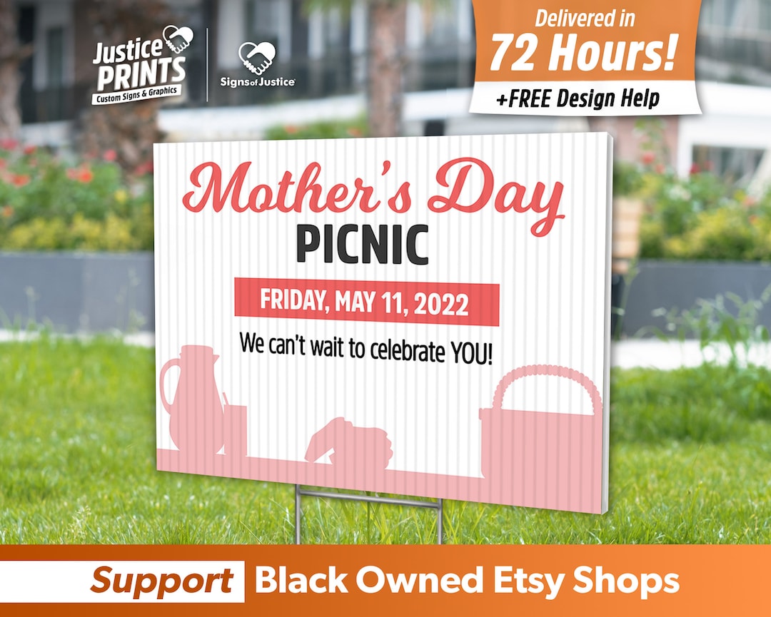 Picnic Yard Signs + FREE Graphic Design + Fast Free Shipping, Delivered ...