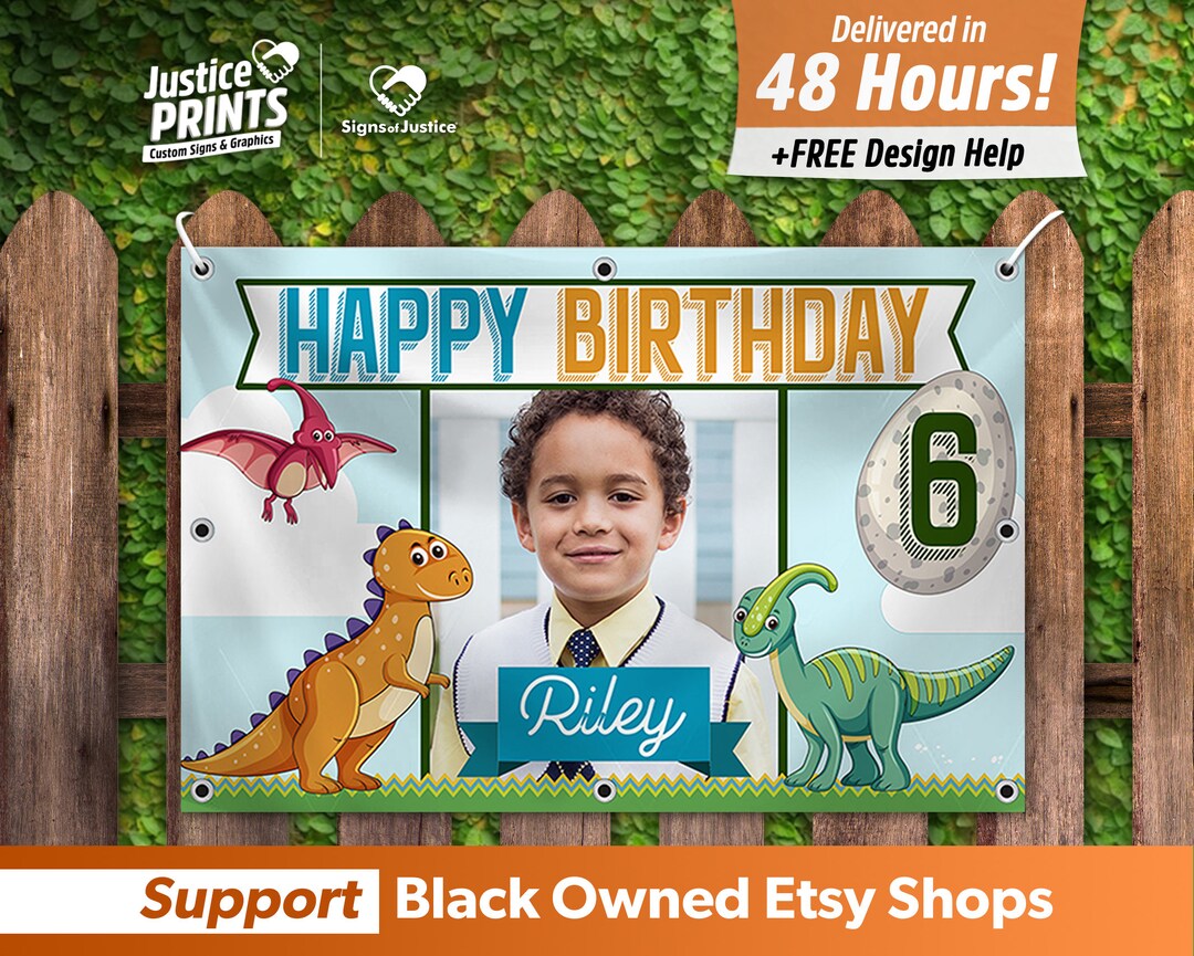 Dinosaurs Banner + FREE Graphic Design + Fast Free Shipping, Delivered ...