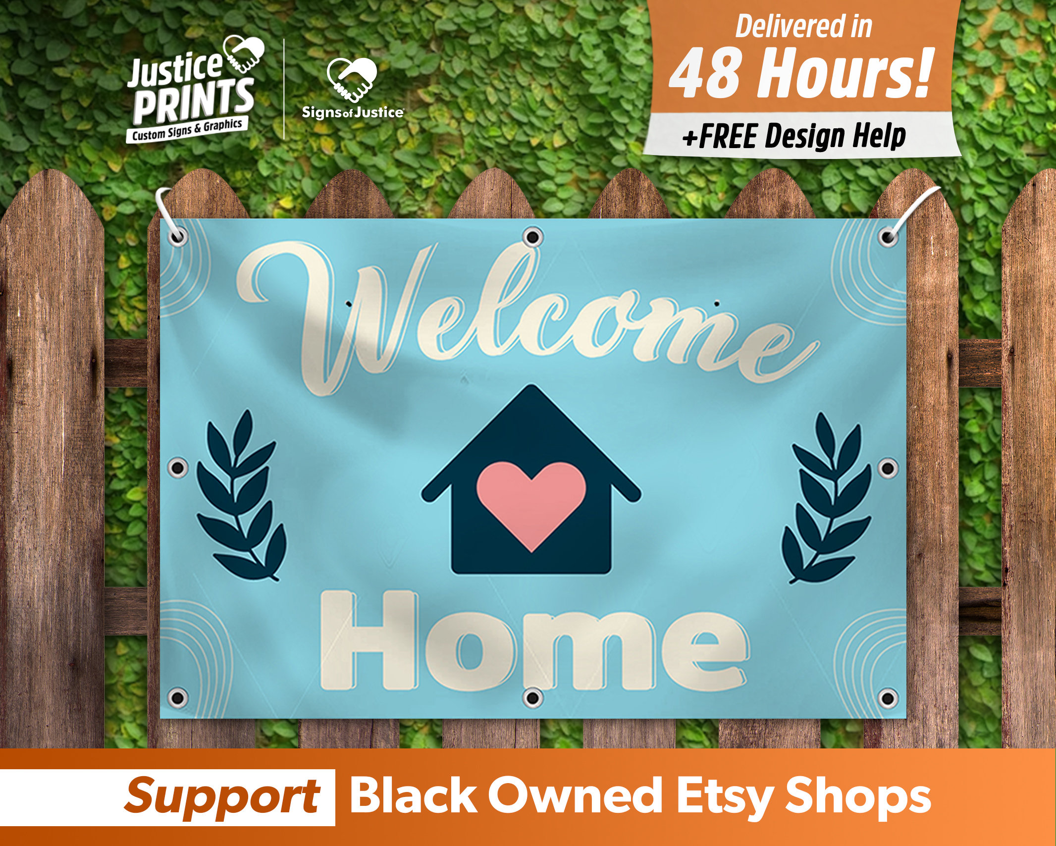 Sweet Home Banner + FREE Graphic Design + Fast Free Shipping, Delivered ...