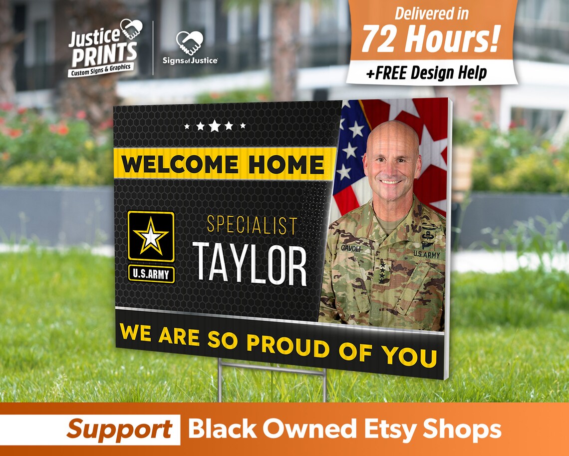 Army Yard Signs FREE Graphic Design Fast Free Shipping, Delivered in 2 ...
