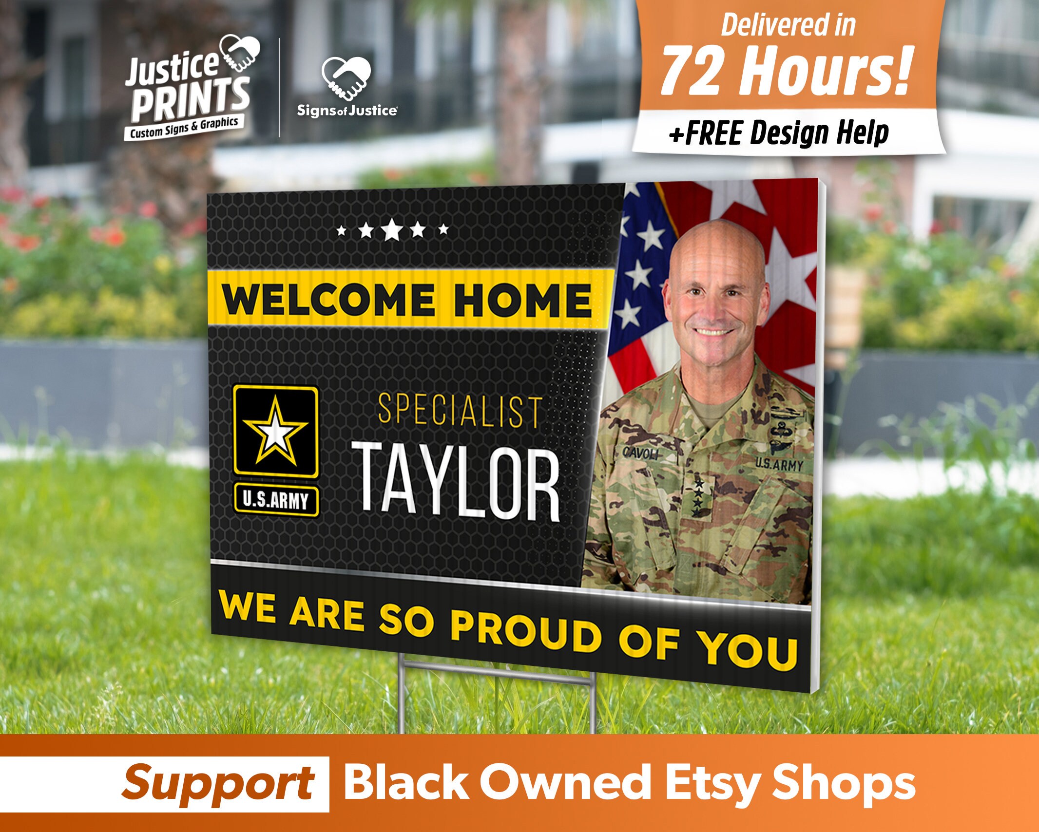 Army Yard Signs FREE Graphic Design Fast Free Shipping, Delivered in 2 ...