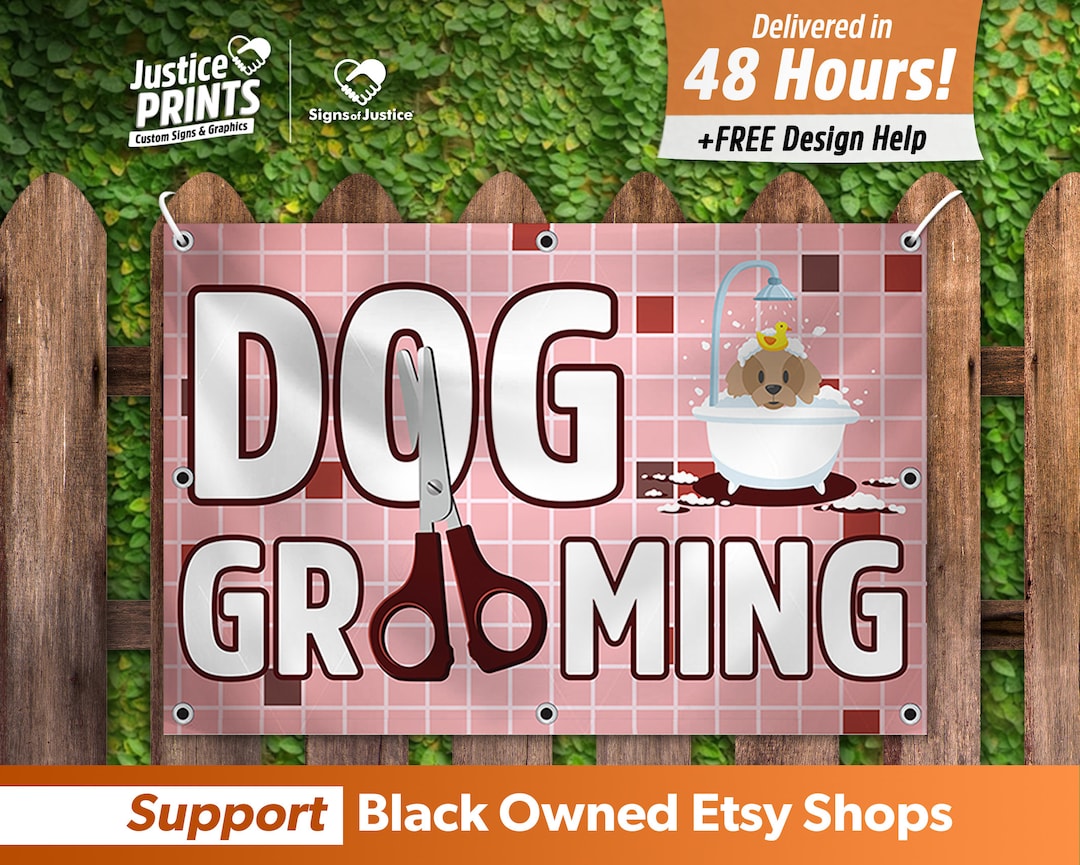 Dog Grooming Banner + FREE Graphic Design + Fast Free Shipping ...