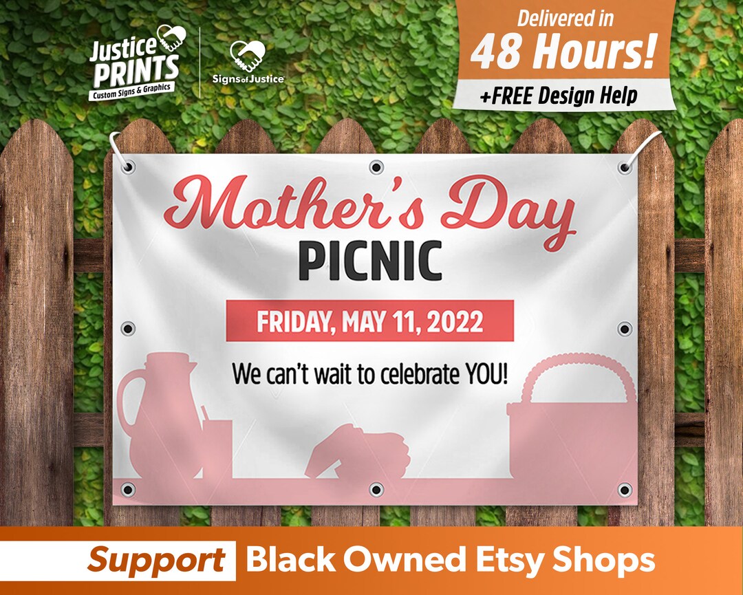 Picnic Banner + FREE Graphic Design + Fast Free Shipping, Delivered in ...
