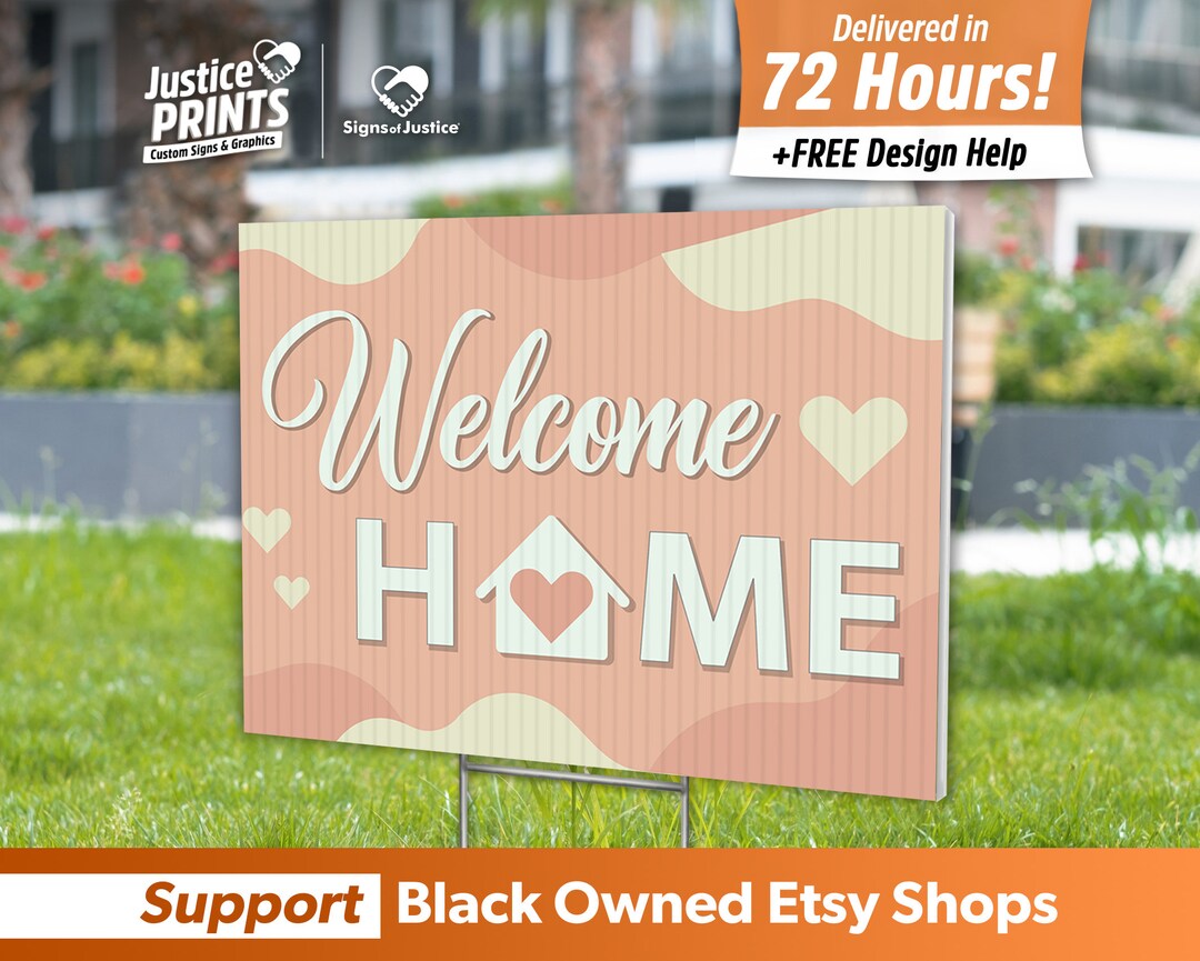 Pink Heart Yard Signs + FREE Graphic Design + Fast Free Shipping ...