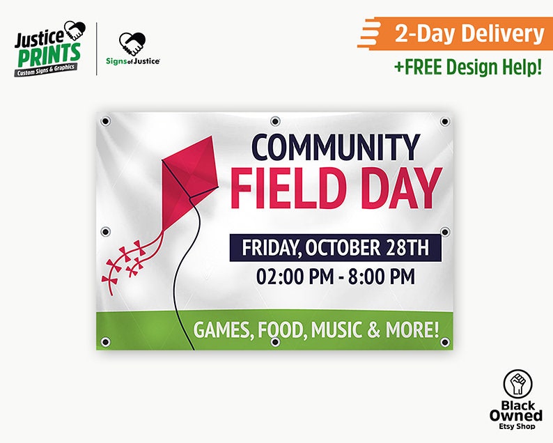 Field Day Banner + FREE Graphic Design + Fast Free Shipping, Delivered ...