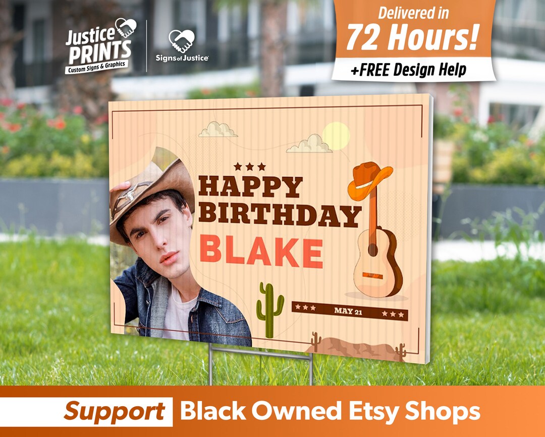 Cowboy & Western Birthday Yard Signs + FREE Graphic Design + Fast Free ...