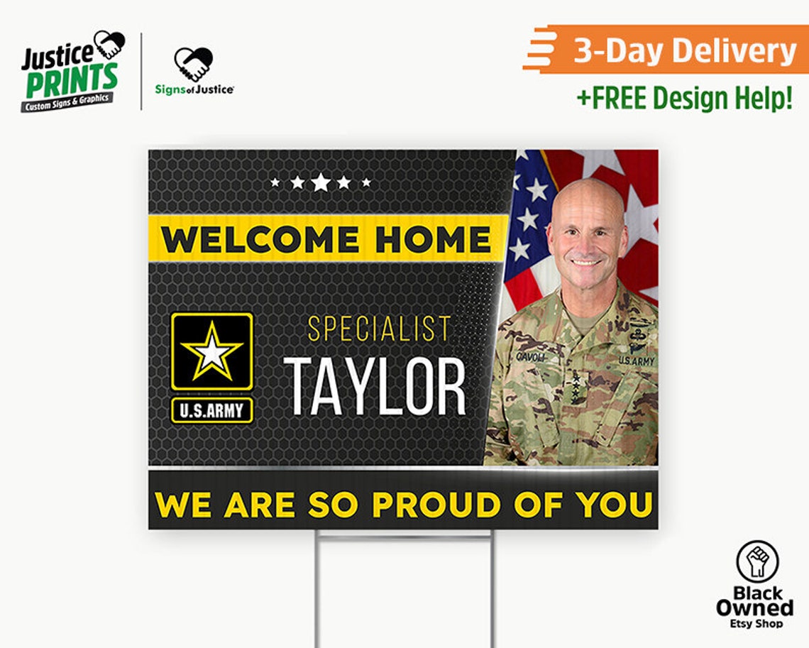 Army Yard Signs FREE Graphic Design Fast Free Shipping, Delivered in 2 ...
