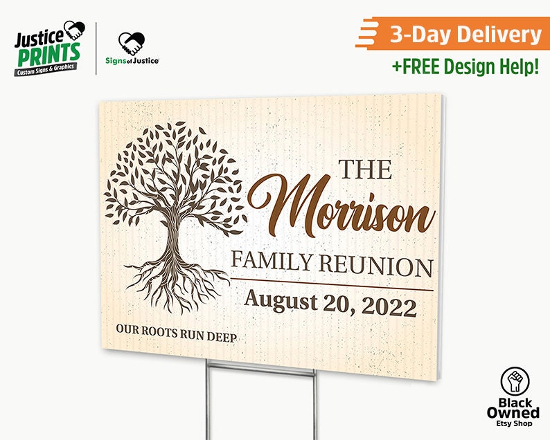 Family Tree Yard Signs + FREE Graphic Design + Fast Free Shipping ...