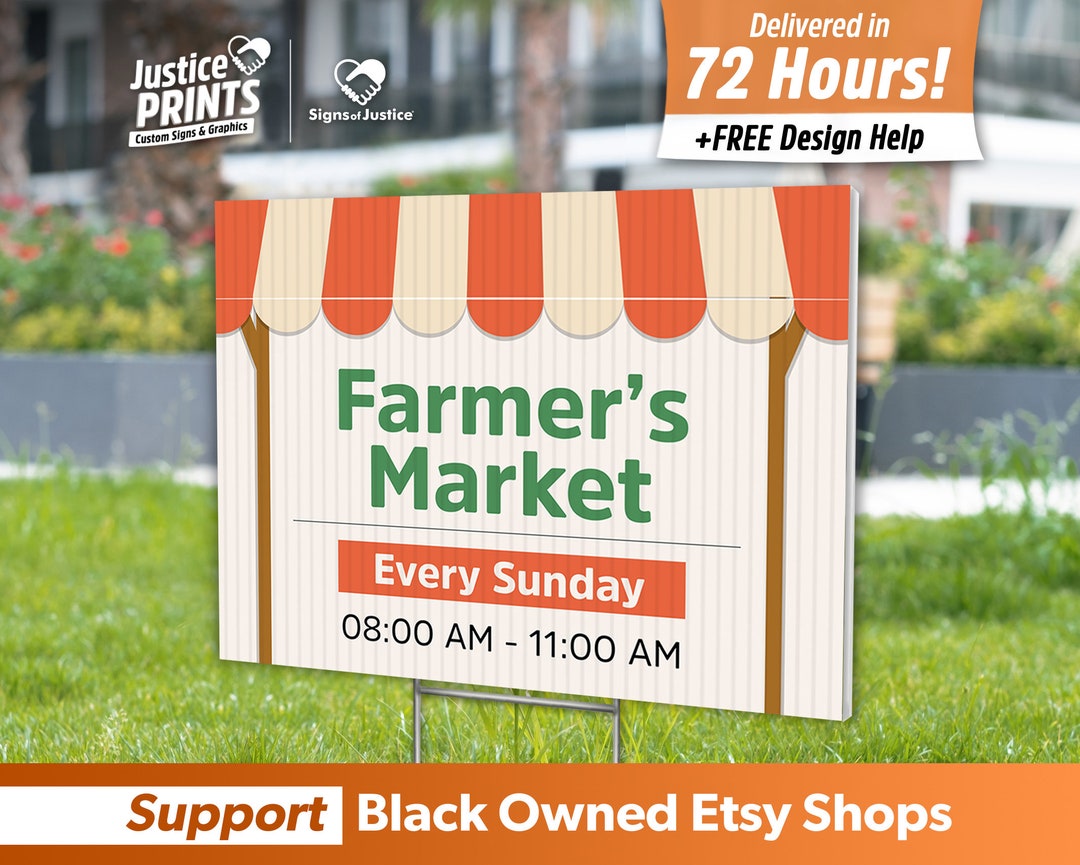 Farmer's Market 2 Yard Signs + FREE Graphic Design + Fast Free Shipping ...