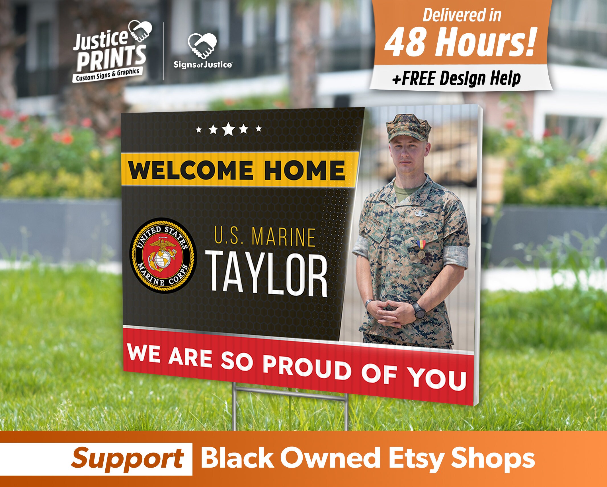 US Marine Yard Signs / FREE Graphic Design Help 2-day - Etsy