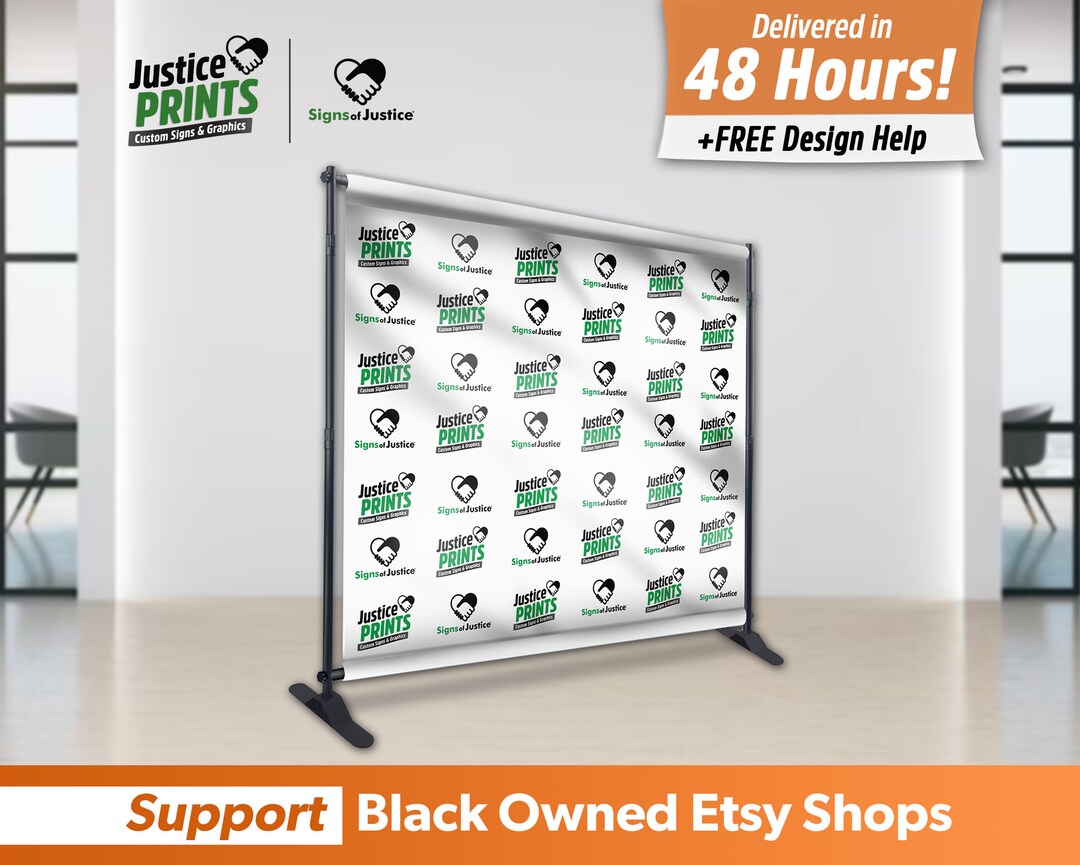 Custom Backdrop (step & Repeat) + FREE Graphic Design + Fast Free ...