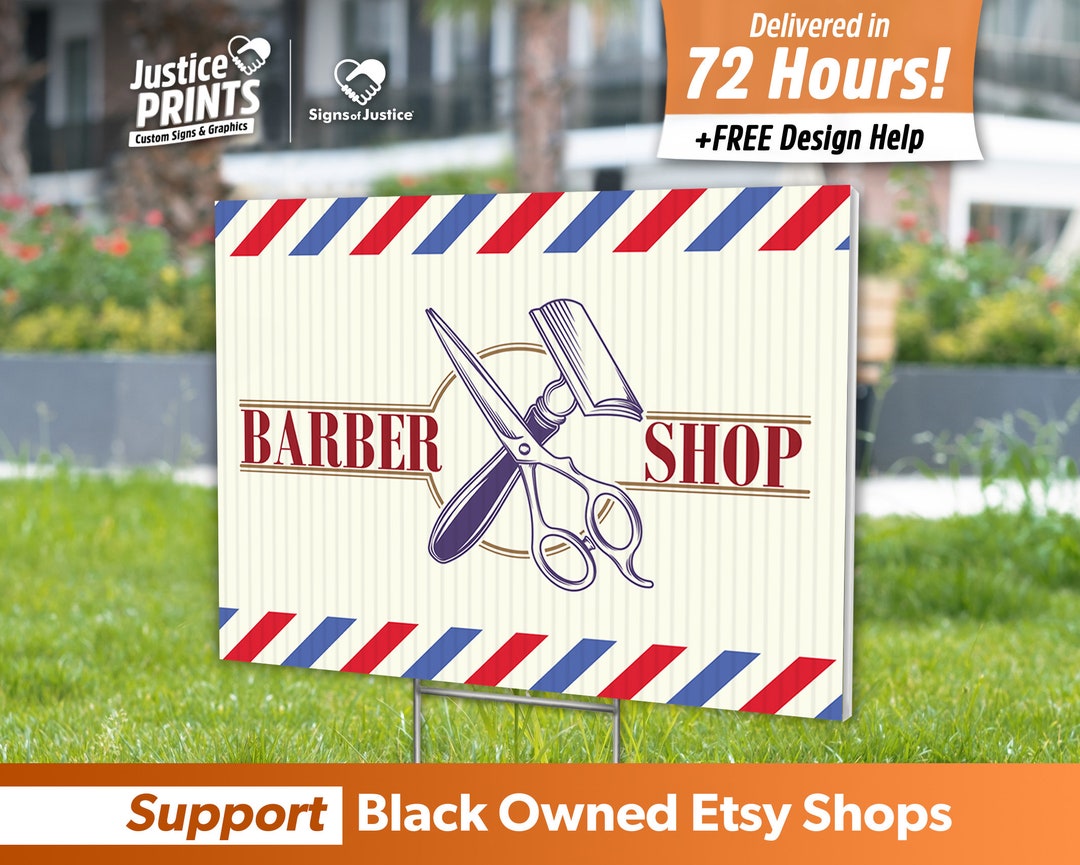 Barber Shop Yard Signs + FREE Graphic Design + Fast Free Shipping ...