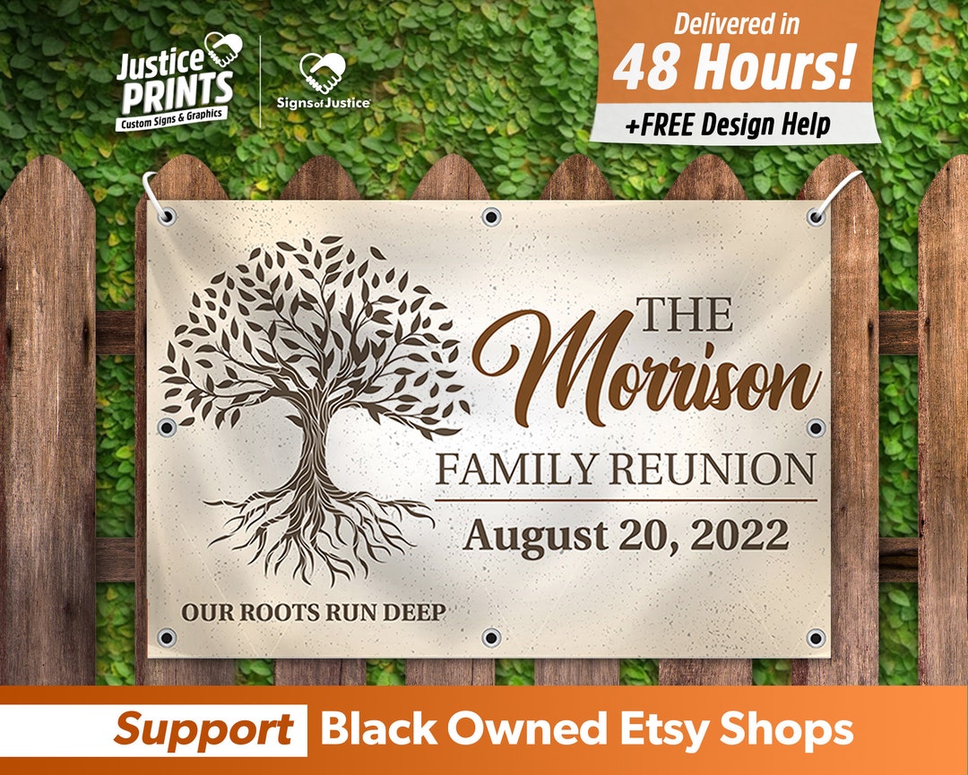 Family Tree Banner + FREE Graphic Design + Fast Free Shipping ...