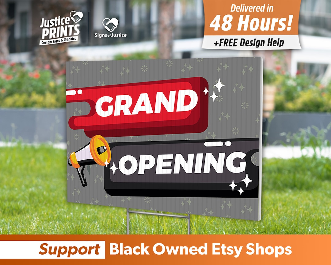 Grand Opening Yard Signs / FREE Graphic Design Help 2-day - Etsy