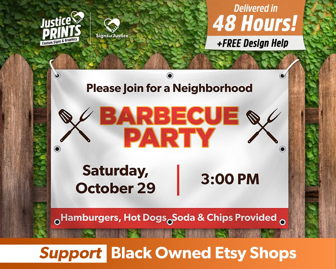 Cookout & Grilling Event Banner + FREE Graphic Design + Fast Free ...