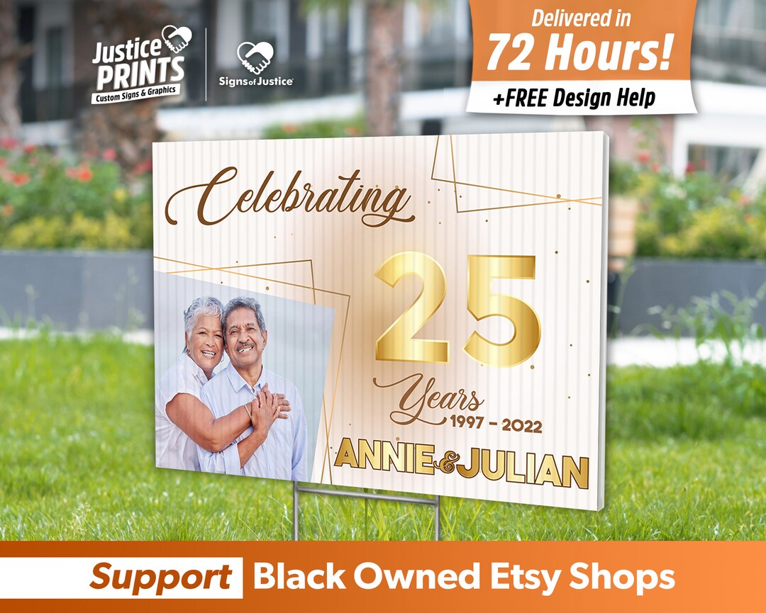 Golden Yard Signs + FREE Graphic Design + Fast Free Shipping, Delivered ...