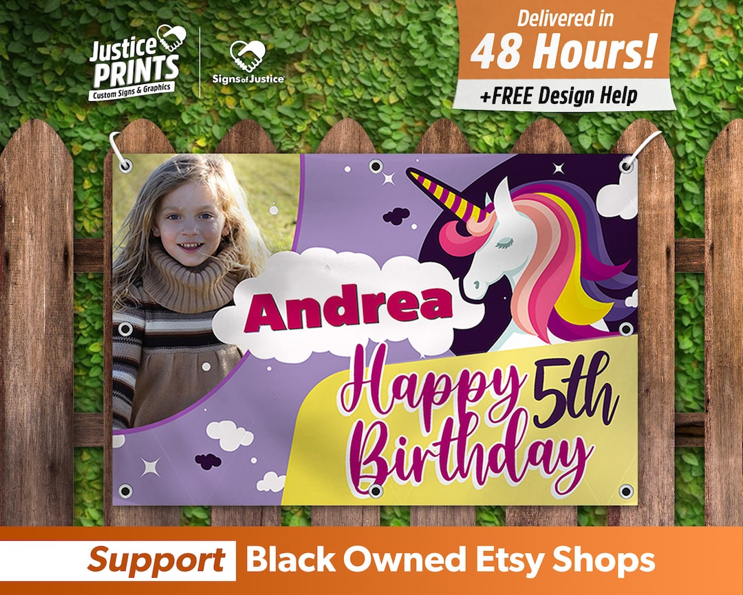 Unicorn 2 Banner + FREE Graphic Design + Fast Free Shipping, Delivered ...