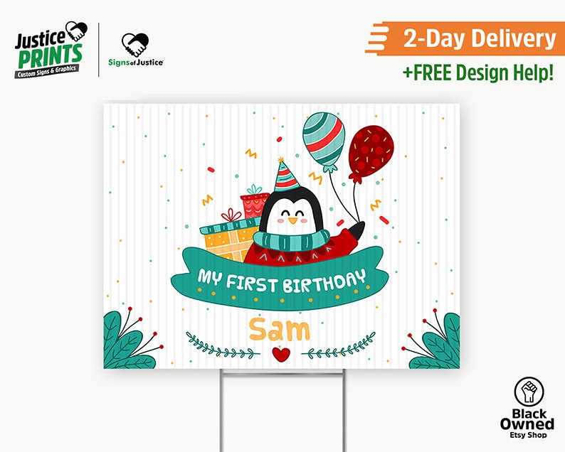 Penguin Yard Signs / FREE Graphic Design Help 2-day - Etsy