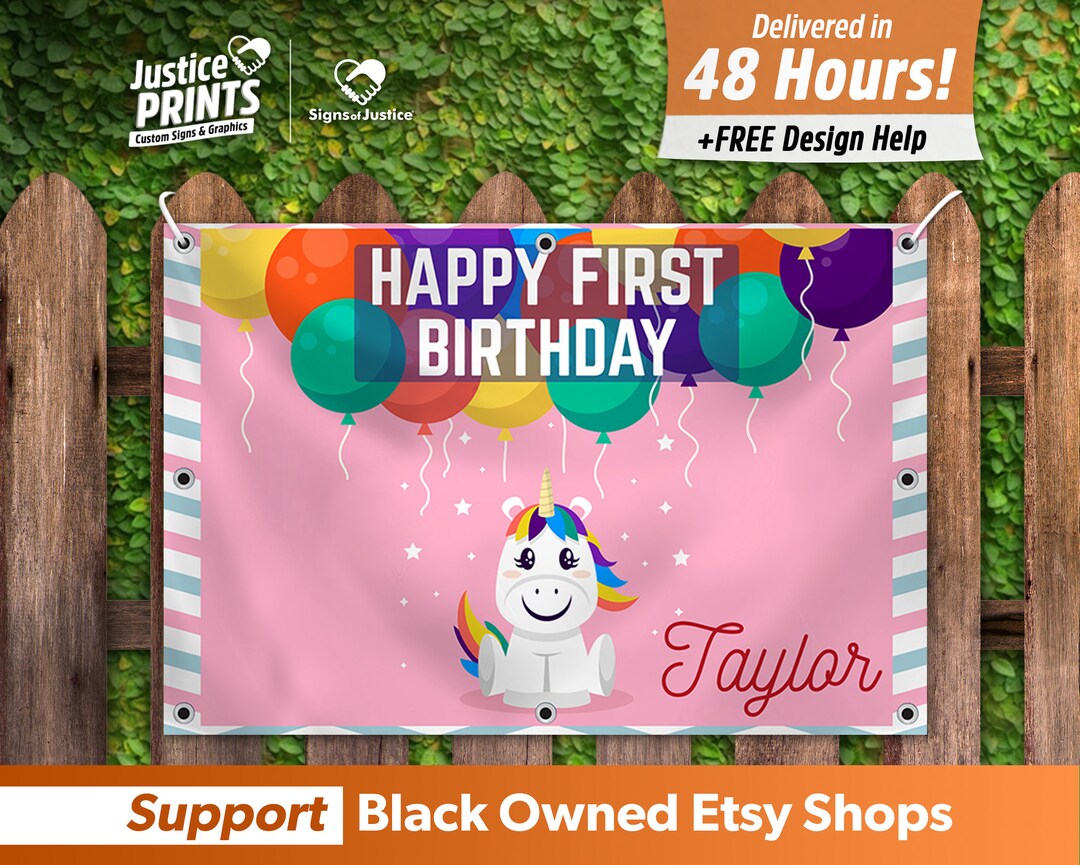 Unicorn 3 Banner + FREE Graphic Design + Fast Free Shipping, Delivered ...