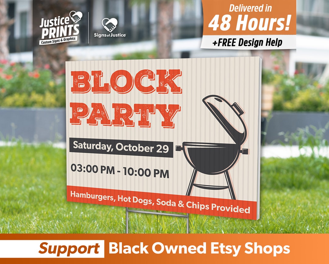 BBQ Party Yard Signs FREE Graphic Design Fast Free Shipping, Delivered ...