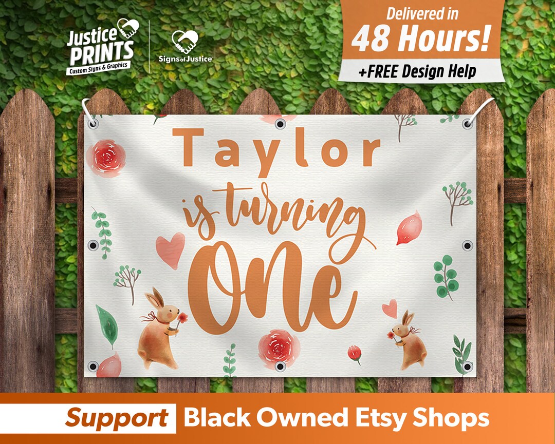 Rabbits Banner + FREE Graphic Design + Fast Free Shipping, Delivered in ...