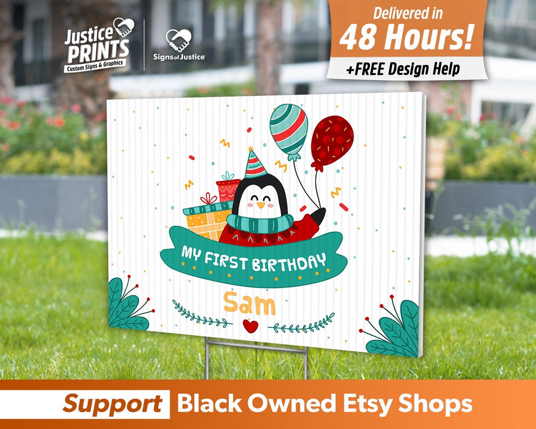 Penguin Yard Signs / FREE Graphic Design Help 2-day - Etsy
