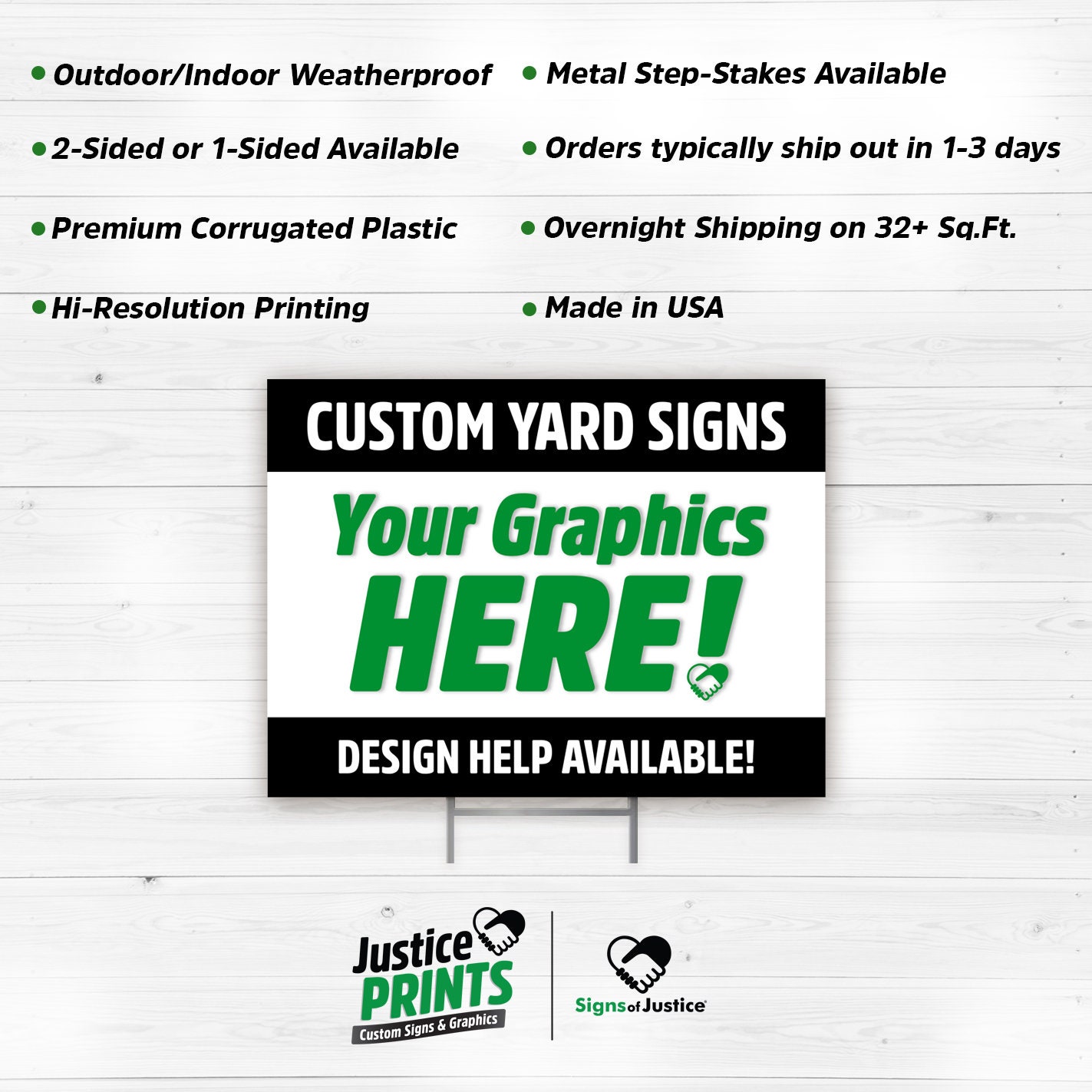 Custom Yard Signs FREE Graphic Design Fast Free Shipping, Delivered in ...