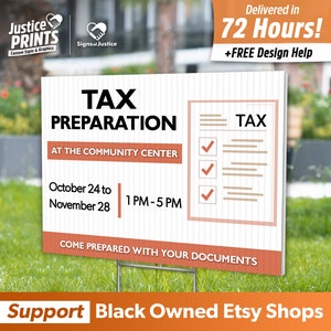 Tax Preparation Government Yard Signs + FREE Graphic Design + Fast Free ...