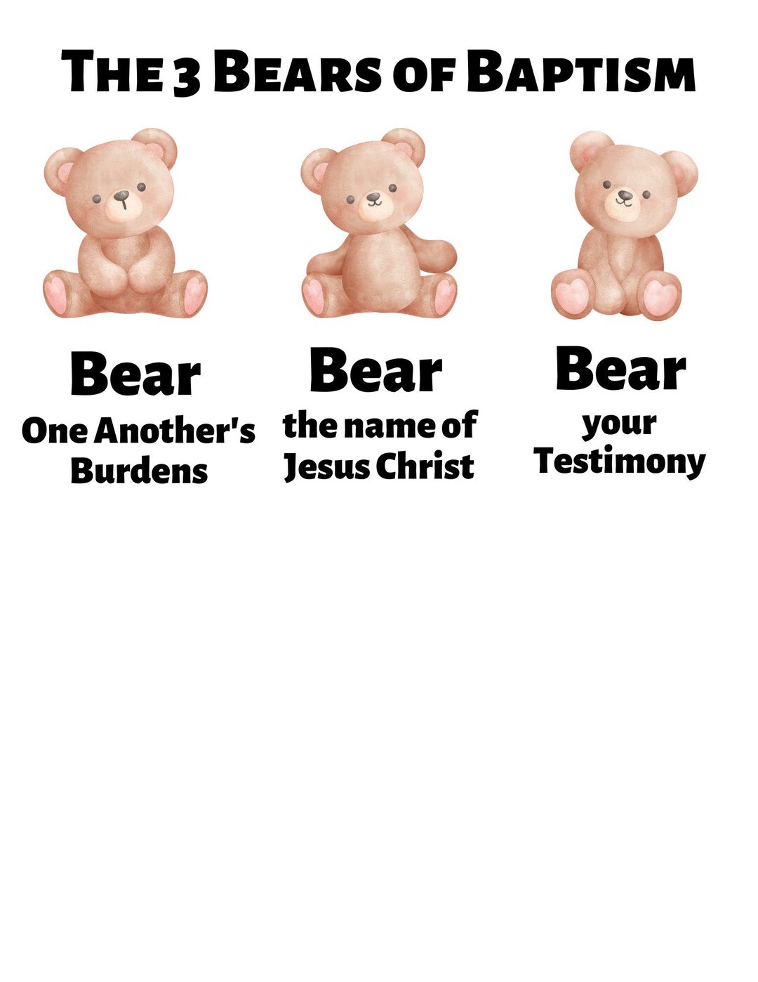 3 Bears of Baptism - Etsy