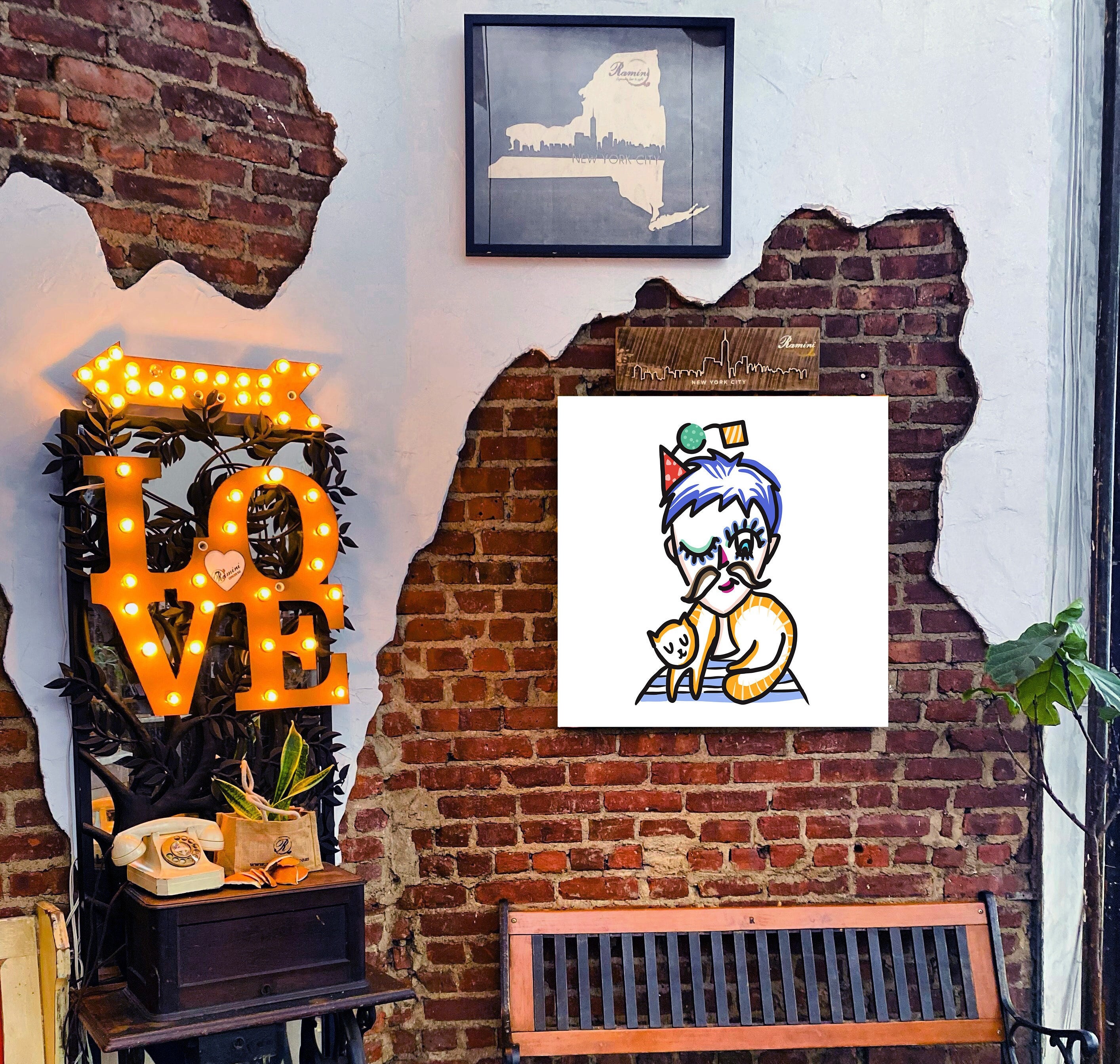 Funky Wall Art, Modern Poster, Illustration Poster, Colorful Eclectic ...
