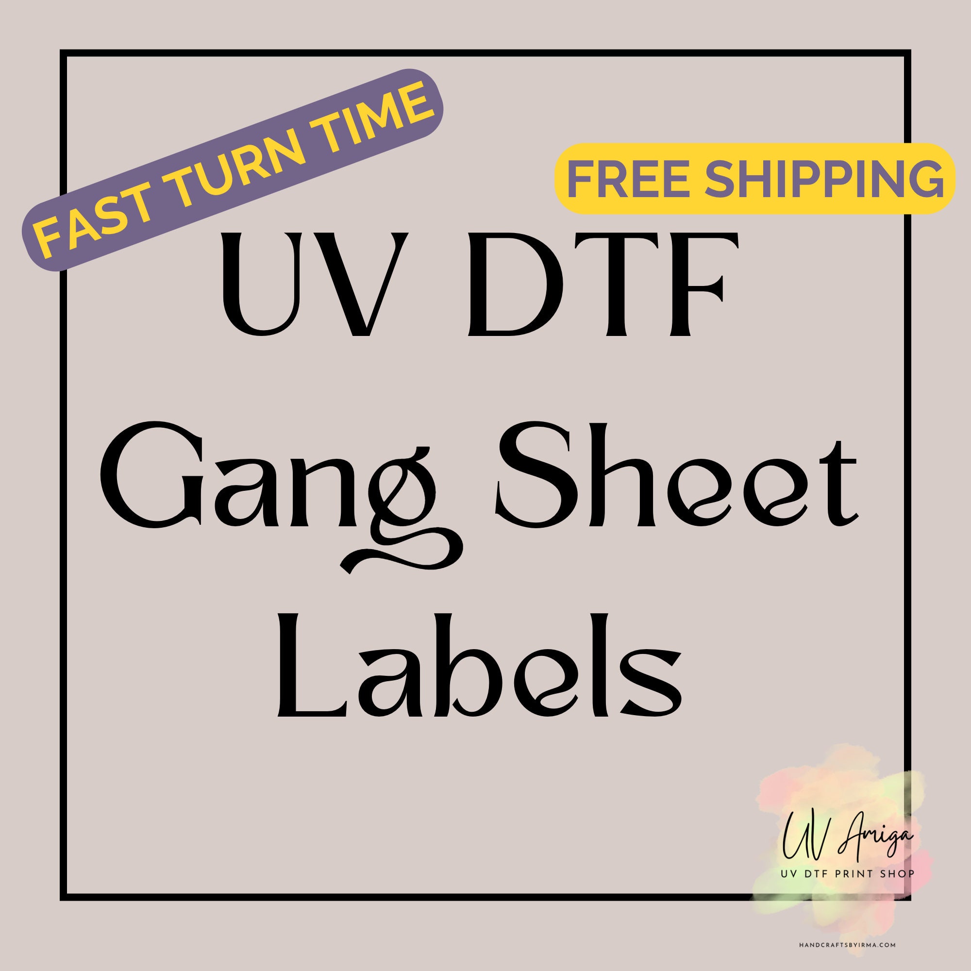 UV Print Labels | Custom Print Label | Uv DTF | Custom Gang Sheet - Etsy